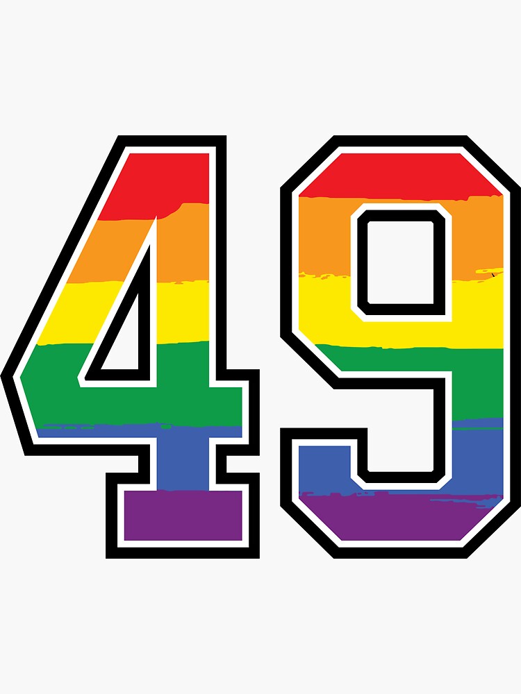 "Number 49 Rainbow LGBT pride forty nine" Sticker by LoveIsColorful ...