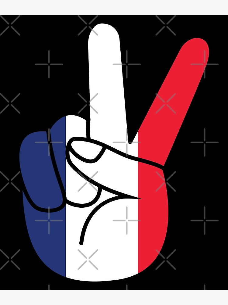 "Peace sign hand gesture in France theme" Poster for Sale by ...