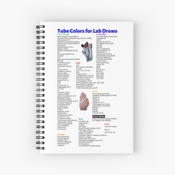 "Vacutainer Tube Colors for Lab Draws Chart" Journal for Sale by ...