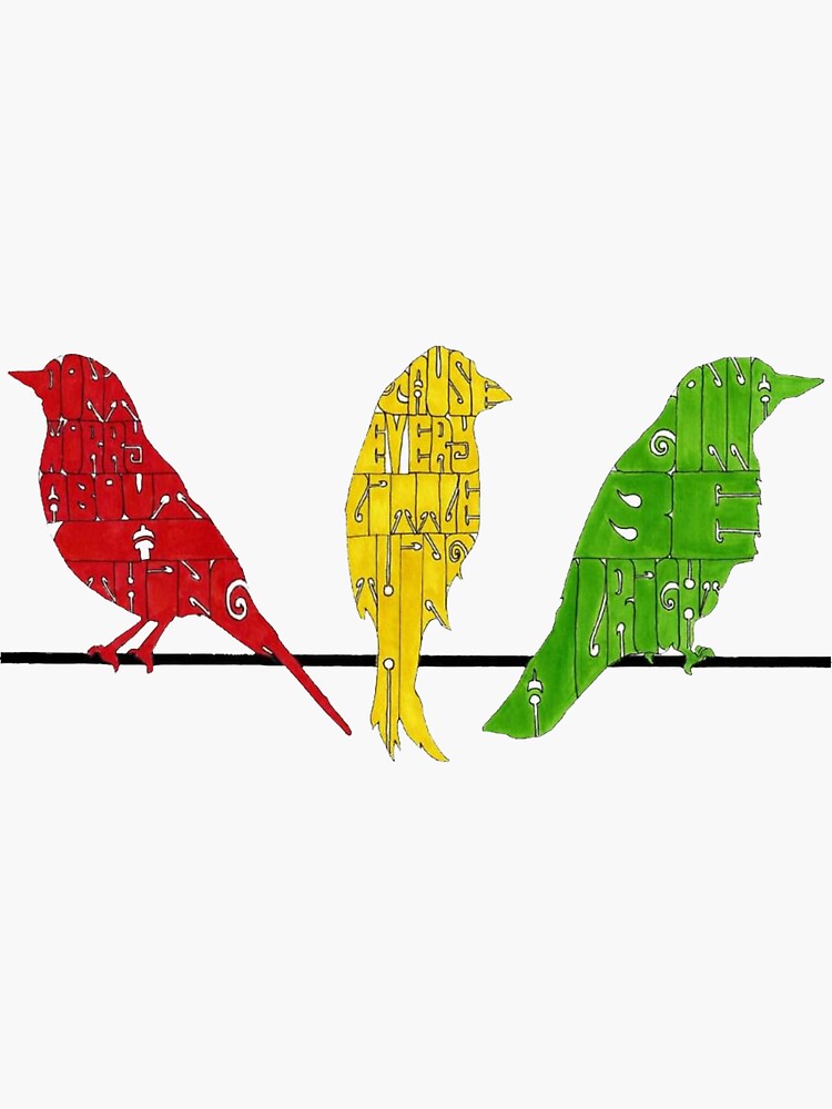 " bob marley three little birds" Sticker by ModernPrinting | Redbubble