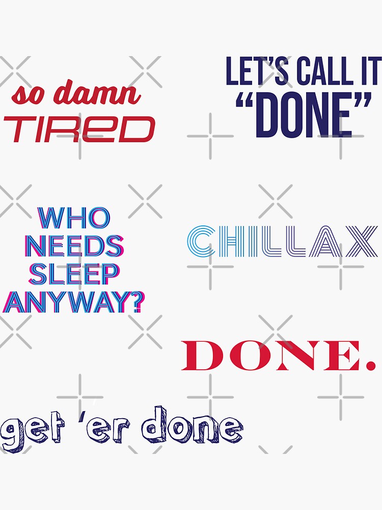 "Tired Student Sticker Pack (or Tired Office Worker) (or Tired Mom ...
