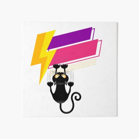 "Kitty Cat Lightning Of A Terrified Black Cat Holding Onto A Colorful ...