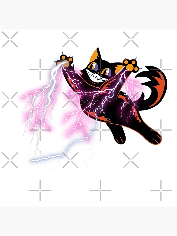 Lámina fotográfica «Kitty Cat Relámpago de un gato negro feroz ...