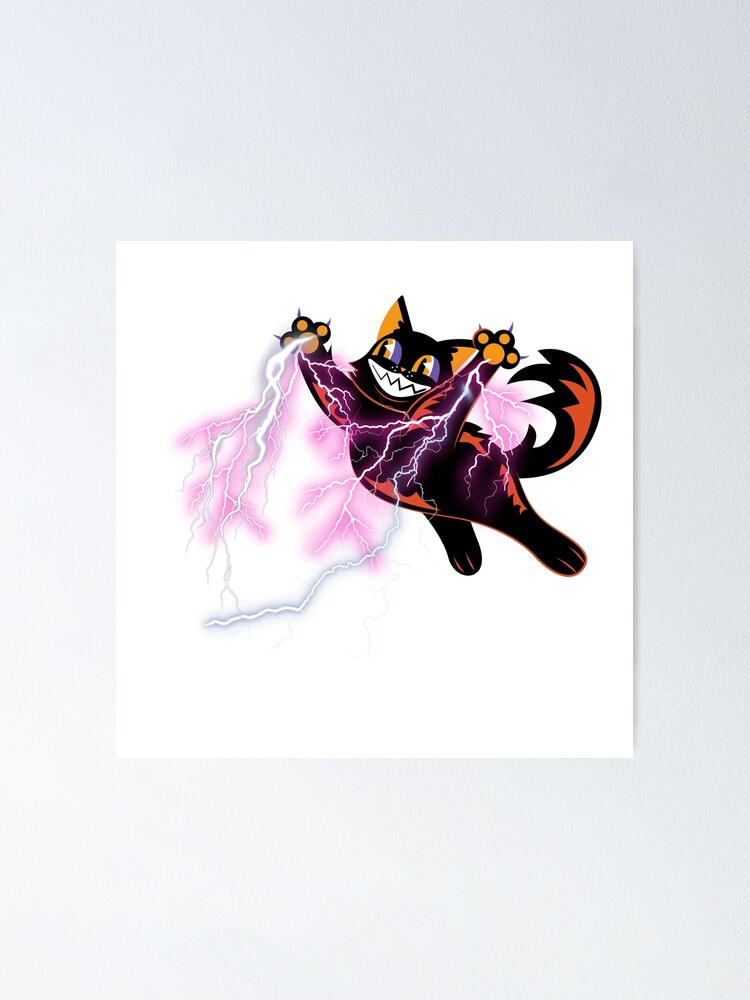 "Kitty Cat Lightning Of A Fierce Black Cat Firing Lightning From His ...