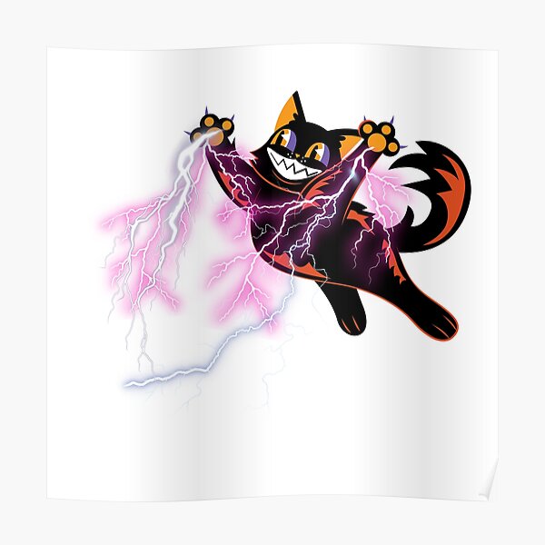 "Kitty Cat Lightning Of A Fierce Black Cat Firing Lightning From His ...