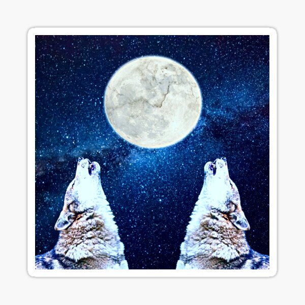 "Twin Wolves " Sticker by MMwolfdogden | Redbubble