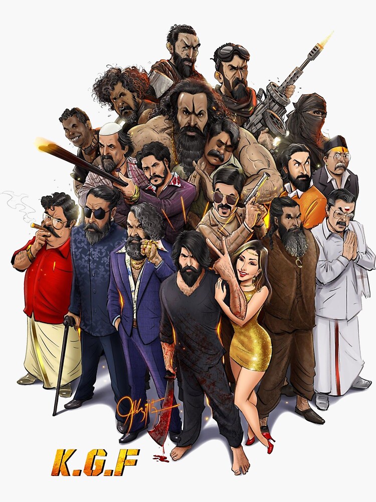 "Kgf" Sticker for Sale by MR-ABM | Redbubble
