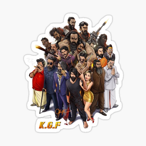 "Kgf" Sticker for Sale by MR-ABM | Redbubble