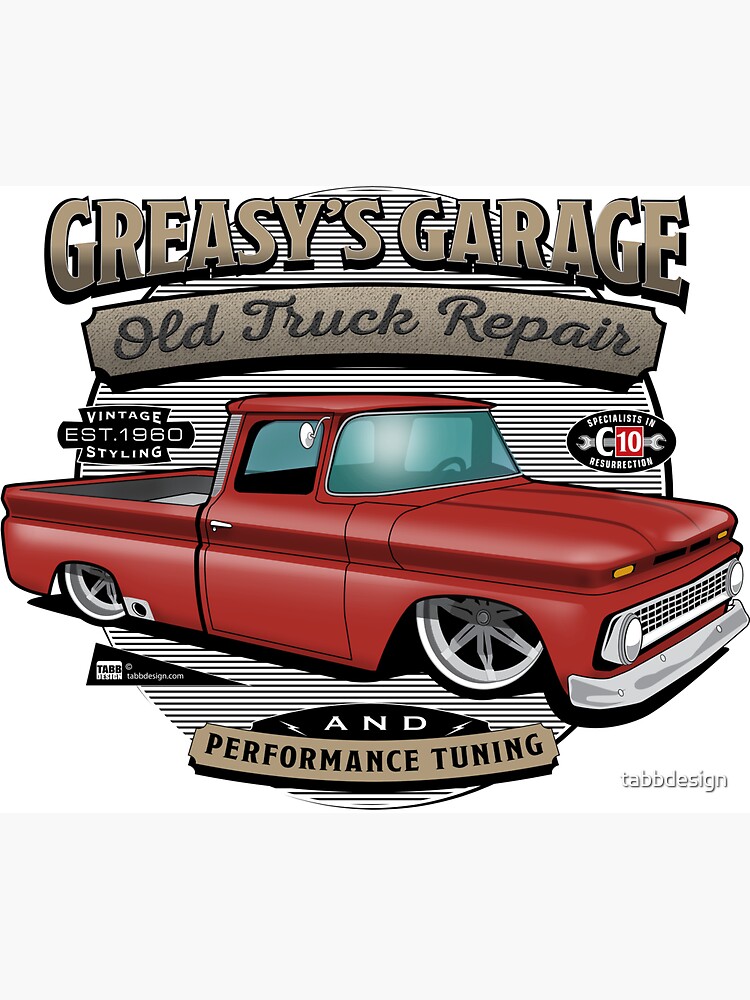 "Greasy's Garage Red Design" Magnet for Sale by tabbdesign | Redbubble