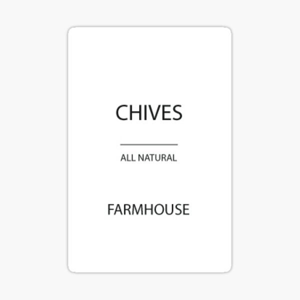 "Chives Sticker Label | Farmhouse Kitchen" Sticker by ConceptLT | Redbubble