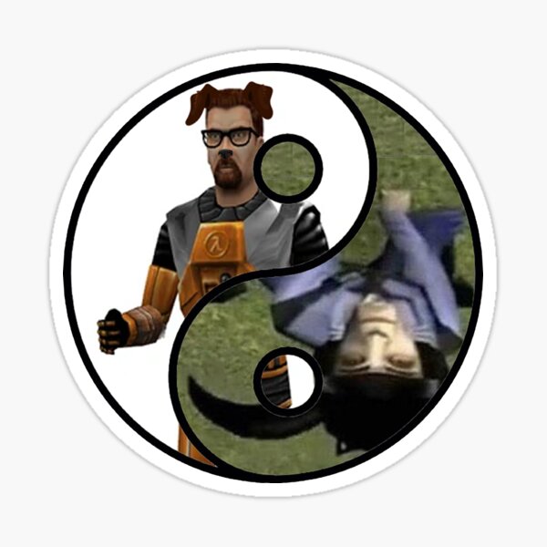 "Dogboy Gordon and Catboy Benrey Yin Yang" Sticker by MaxxTrapp | Redbubble