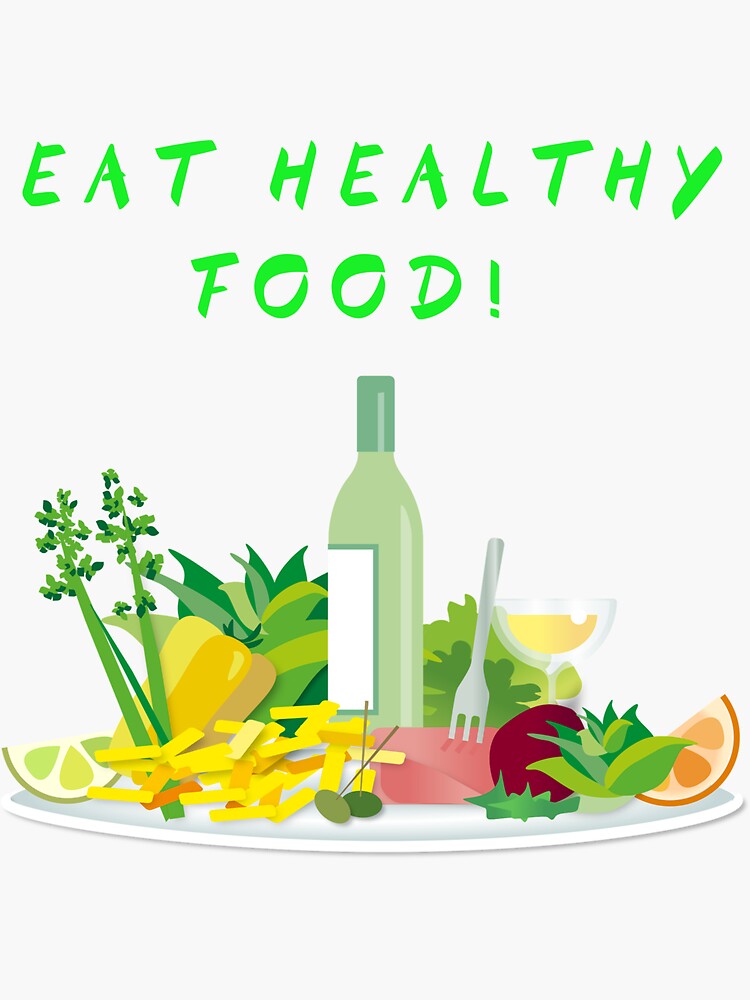 "HEALTHY FOOD! Balanced diet!" Sticker by JKARLUS | Redbubble