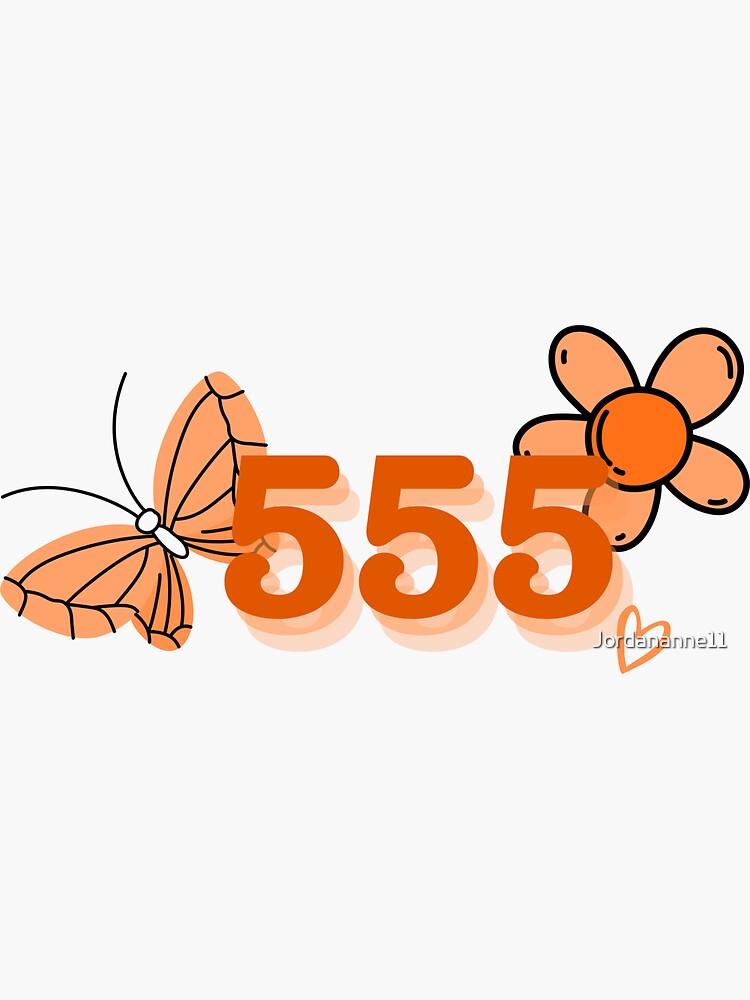 "Orange 555 Angel Numbers" Sticker for Sale by Jordananne11 | Redbubble