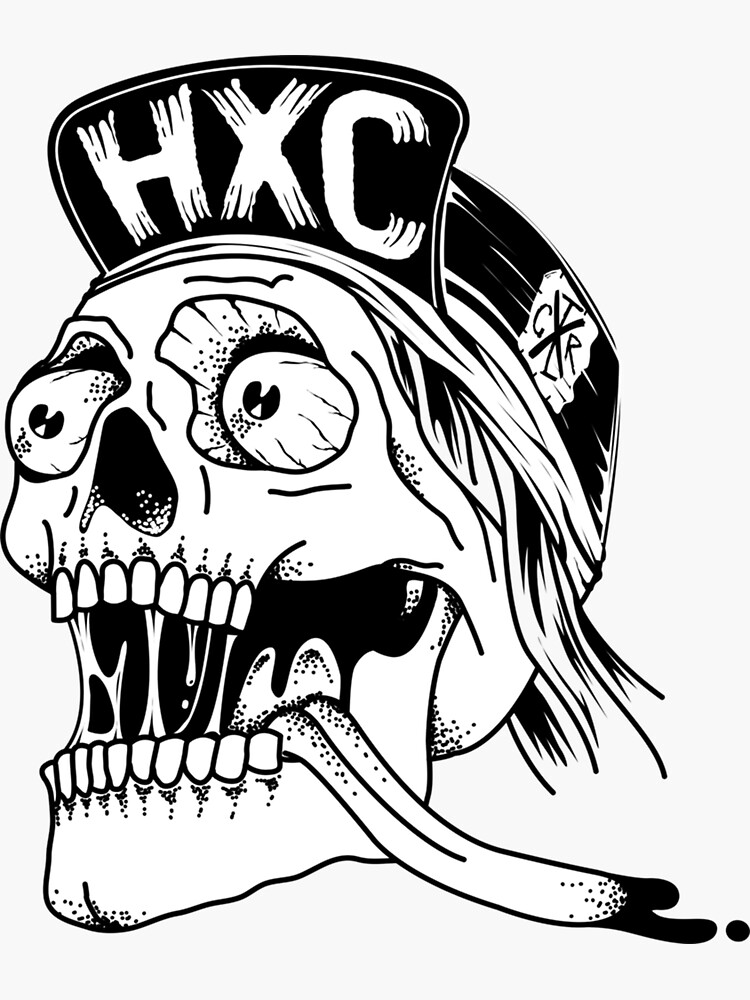 "Hxc Skull Sticker" Sticker for Sale by tya99fwz45 | Redbubble