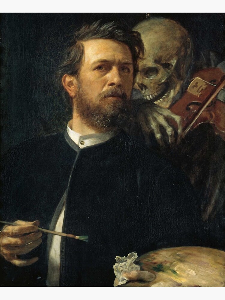 "Self-Portrait with Death Playing the Fiddle " Sticker for Sale by ...