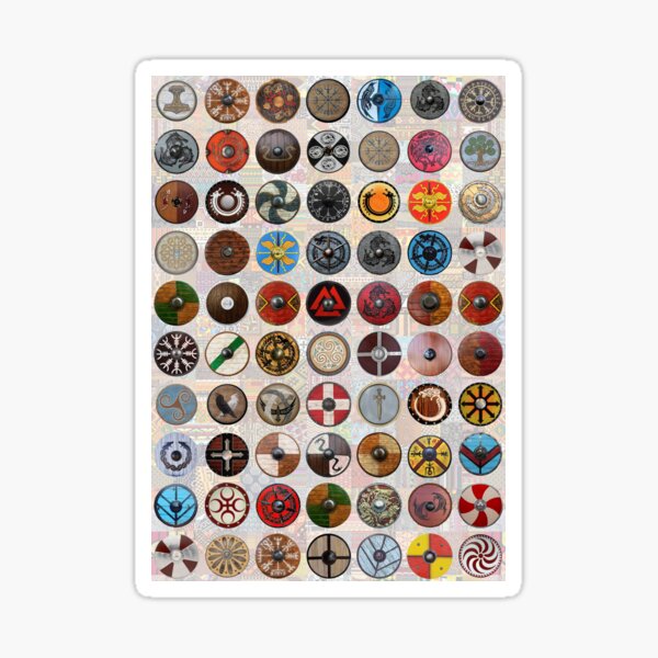 "Viking Shields" Sticker for Sale by Montage-Madness | Redbubble