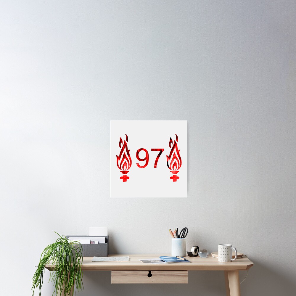 "Liverpool 97 Hillsborough Flames" Poster for Sale by VRedBaller ...