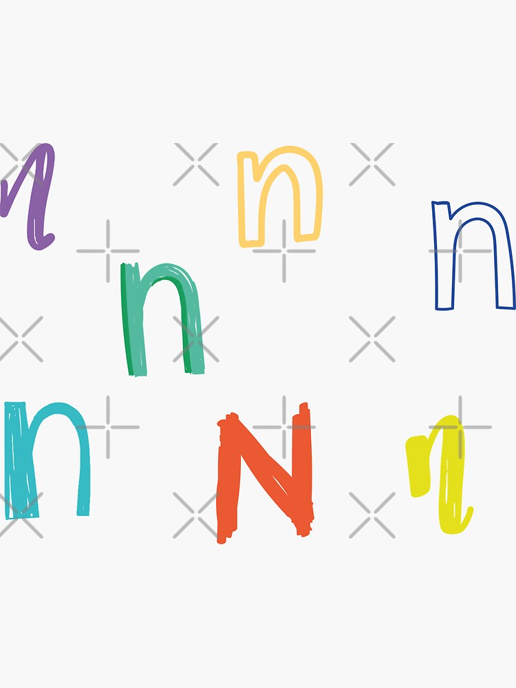 "N character alphabet ABC,XYZ letters" Sticker by TokaDesignss | Redbubble