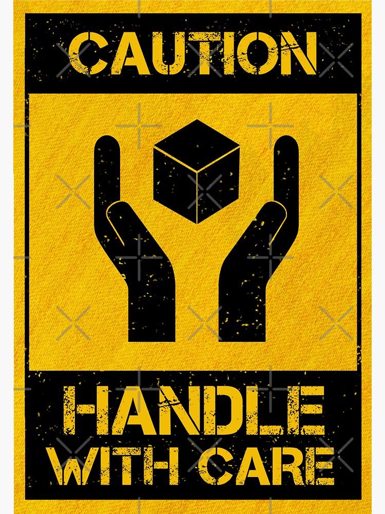 "Handle with care" Sticker for Sale by CAUTION SHOP | Redbubble