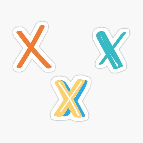 "X character alphabet ABC,XYZ letters" Sticker by TokaDesignss | Redbubble