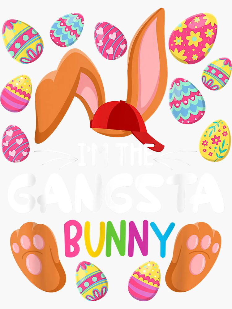 "Gangsta Bunny I Family Matching Easter Party Outfits T-Shirt" Sticker ...