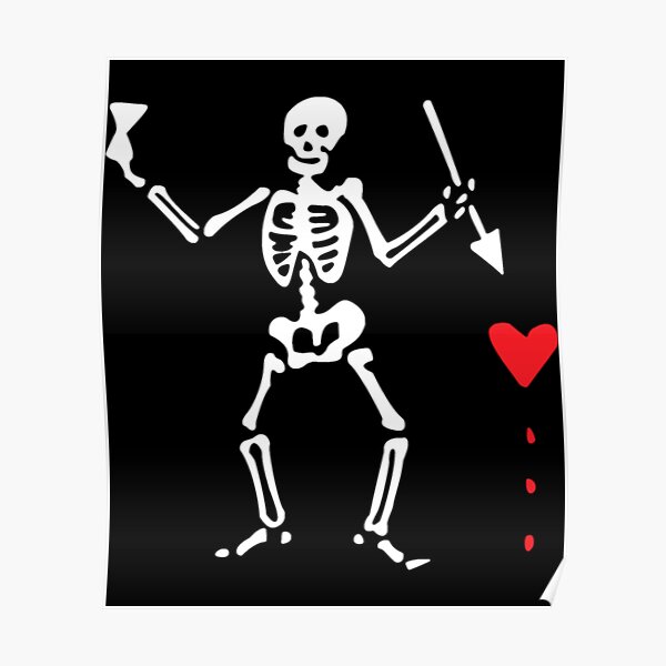 "Blackbeard Flag " Poster for Sale by PODCottonShop | Redbubble