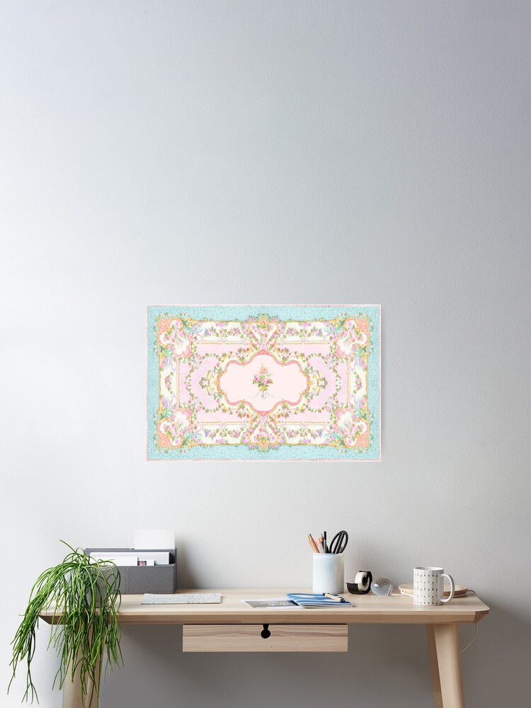 " French Rococo Floral Watercolor Panel" Poster for Sale by ...