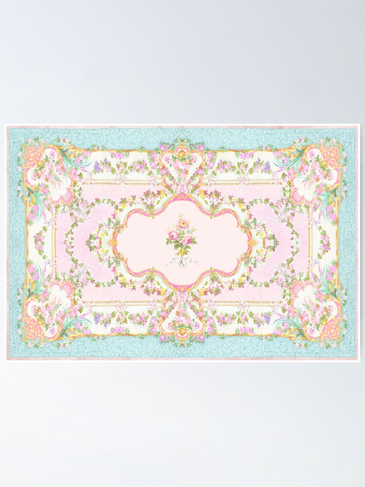 " French Rococo Floral Watercolor Panel" Poster for Sale by ...