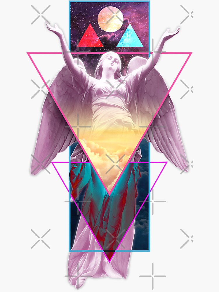 "Vaporwave Angel Statue & Wings Pastel Aesthetic 1980s Retro " Sticker ...