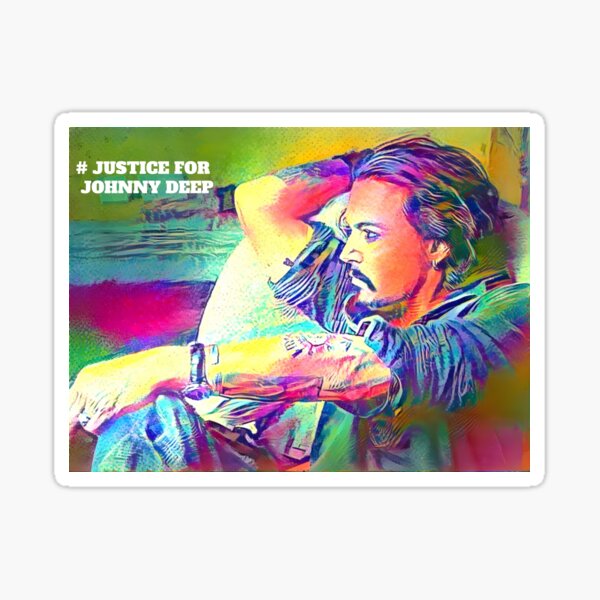 "Justice For Johnny Depp" Sticker for Sale by Elyora | Redbubble