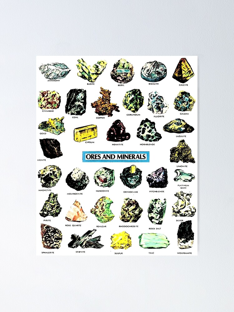 "Ores and Minerals Gems and Crystals Rock Collector" Poster for Sale by ...