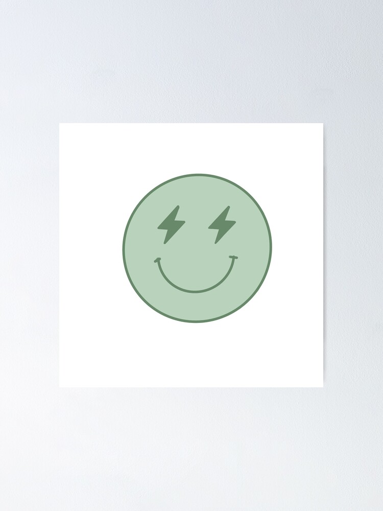 "sage green smiley face" Poster for Sale by Ellietothegrace | Redbubble