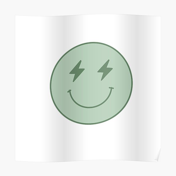 "sage green smiley face" Poster for Sale by Ellietothegrace | Redbubble