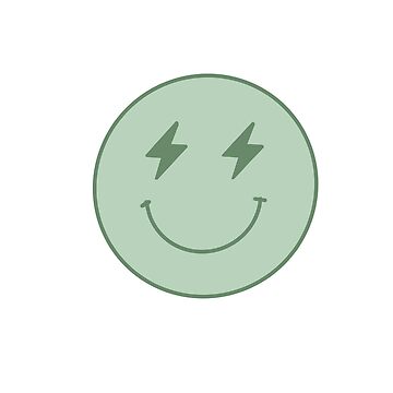 "sage green smiley face" Sticker for Sale by Ellietothegrace | Redbubble