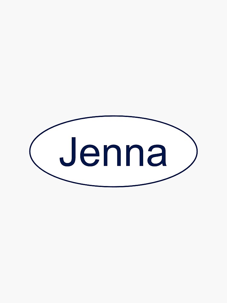 "Jenna Name Tag" Sticker for Sale by adree | Redbubble