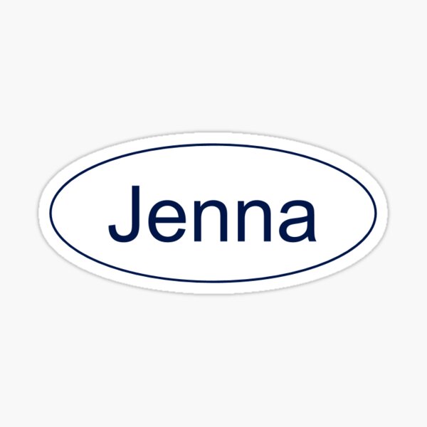 "Jenna Name Tag" Sticker for Sale by adree | Redbubble