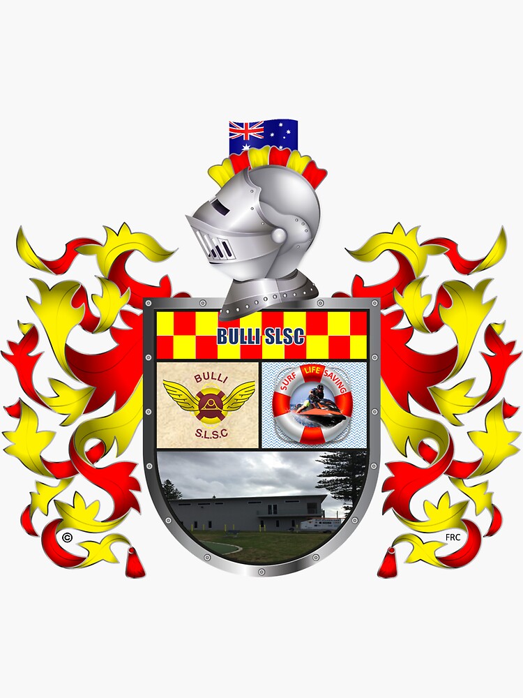 "Bulli SLSC Charity Coat of Arms" Sticker by ResponderShop | Redbubble