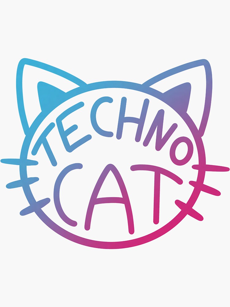 "Techno Cat Logo" Sticker for Sale by chramdander | Redbubble