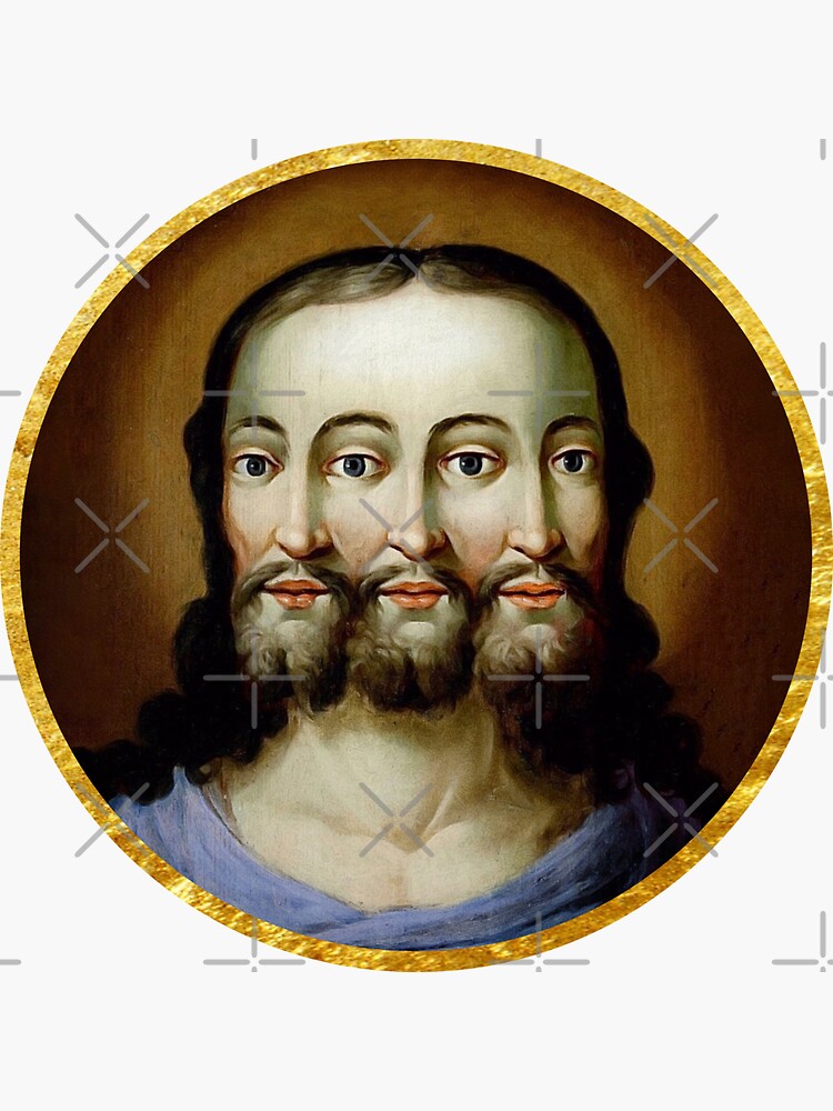 "Three faced Jesus" Sticker for Sale by DotorEaon | Redbubble