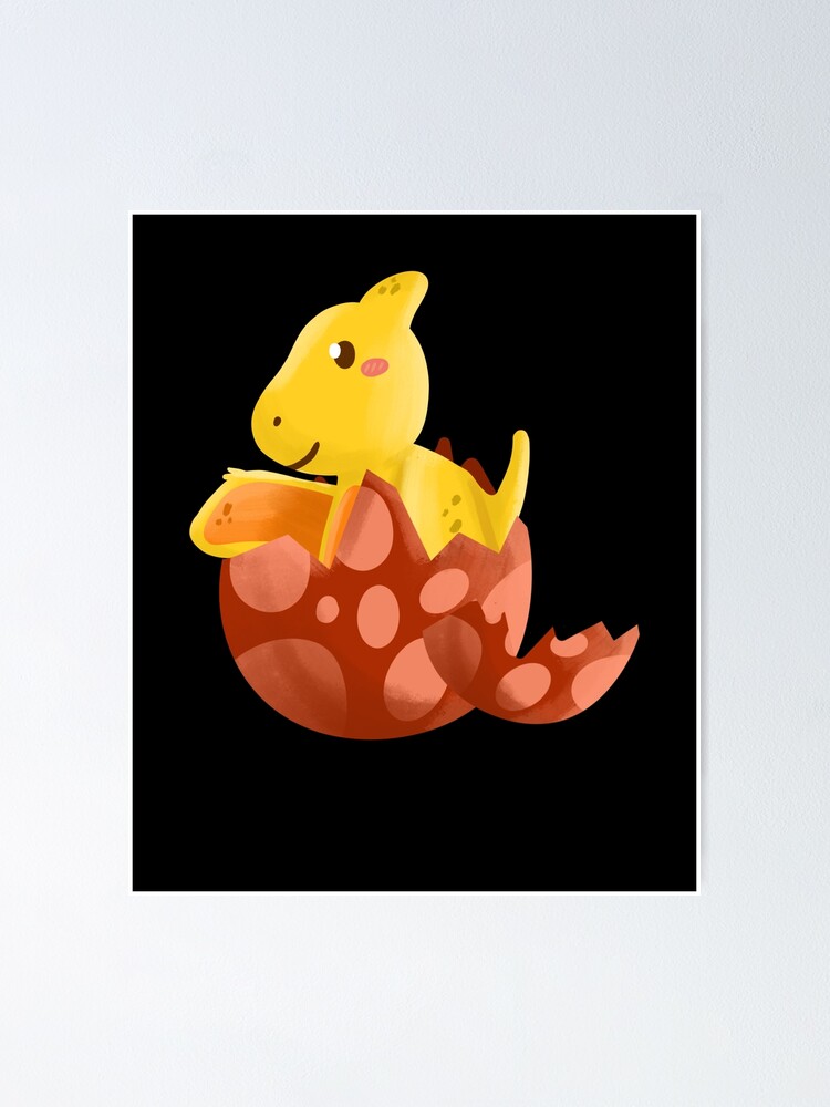 "Cute Baby Pterodactyls Dino In Egg" Poster for Sale by cerebration ...