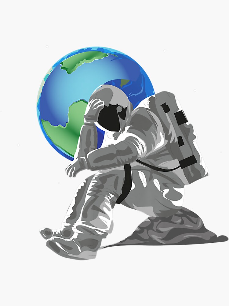 "Weeping Astronaut Earth Day Mother Earth Save The Planet Eco" Sticker ...