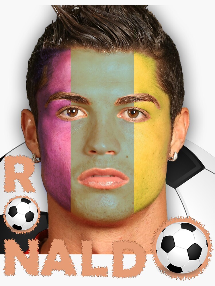 "Ronaldo Footballer pink" Sticker by MA-Advertising | Redbubble
