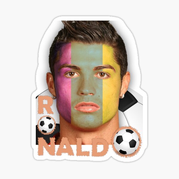"Ronaldo Footballer pink" Sticker by MA-Advertising | Redbubble