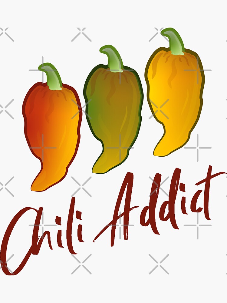 "Chili Addict" Sticker for Sale by PCB1981 | Redbubble
