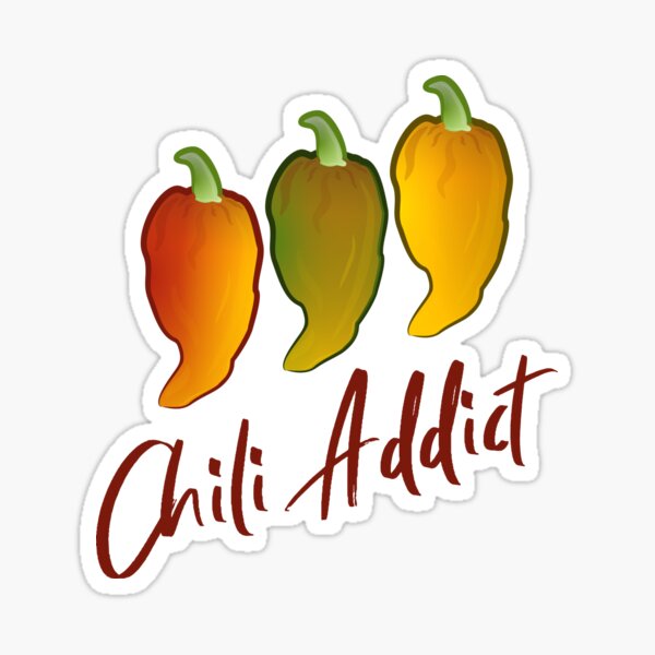 "Chili Addict" Sticker for Sale by PCB1981 | Redbubble