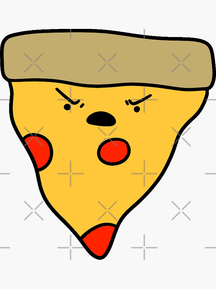 Pegatina «Angry Pizza Slice» de SaradaBoru | Redbubble