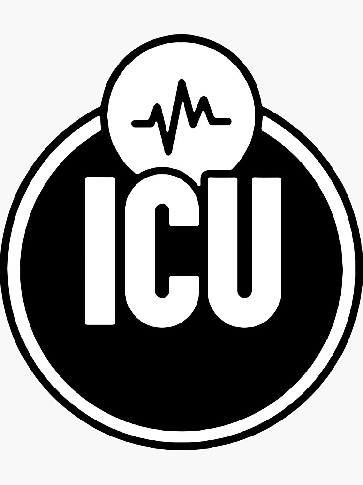 "icu" Sticker for Sale by Derekgideon | Redbubble