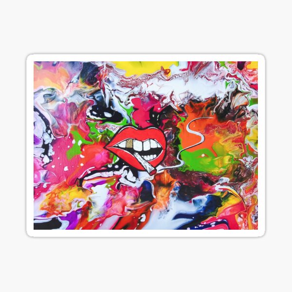 "Smoking Lips" Sticker by whiskibusiness | Redbubble