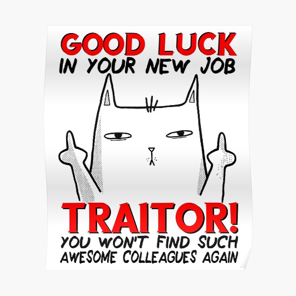 "Coworker Leaving, Quitting Going Away, Job Change, Colleague" Poster ...