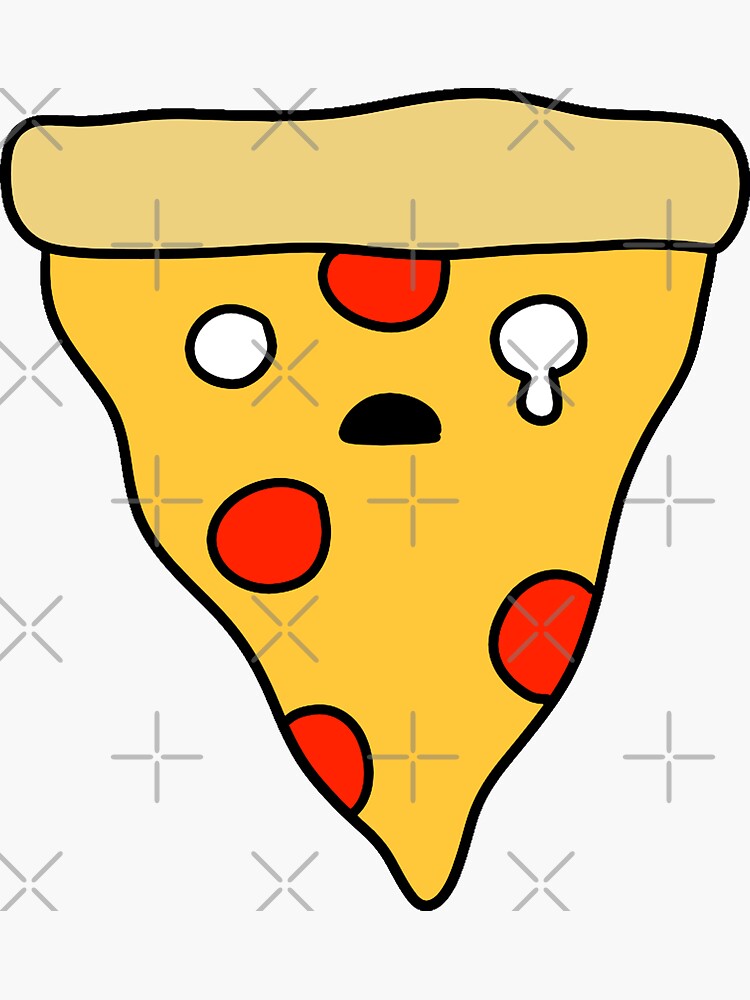 "Crying Pizza Slice" Sticker for Sale by SaradaBoru | Redbubble